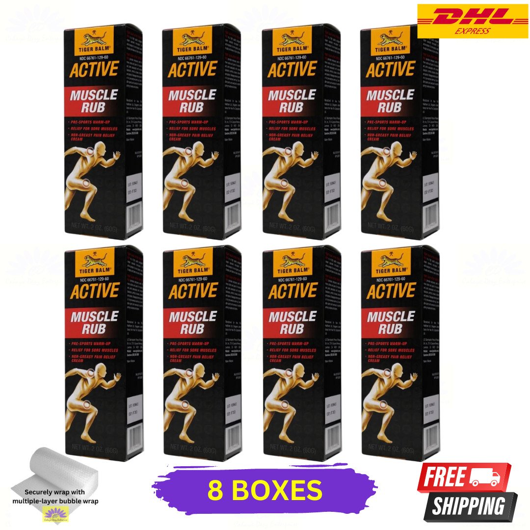 8 X Tiger Balm Active Muscle Rub 60g Muscular Pain Relief Cream