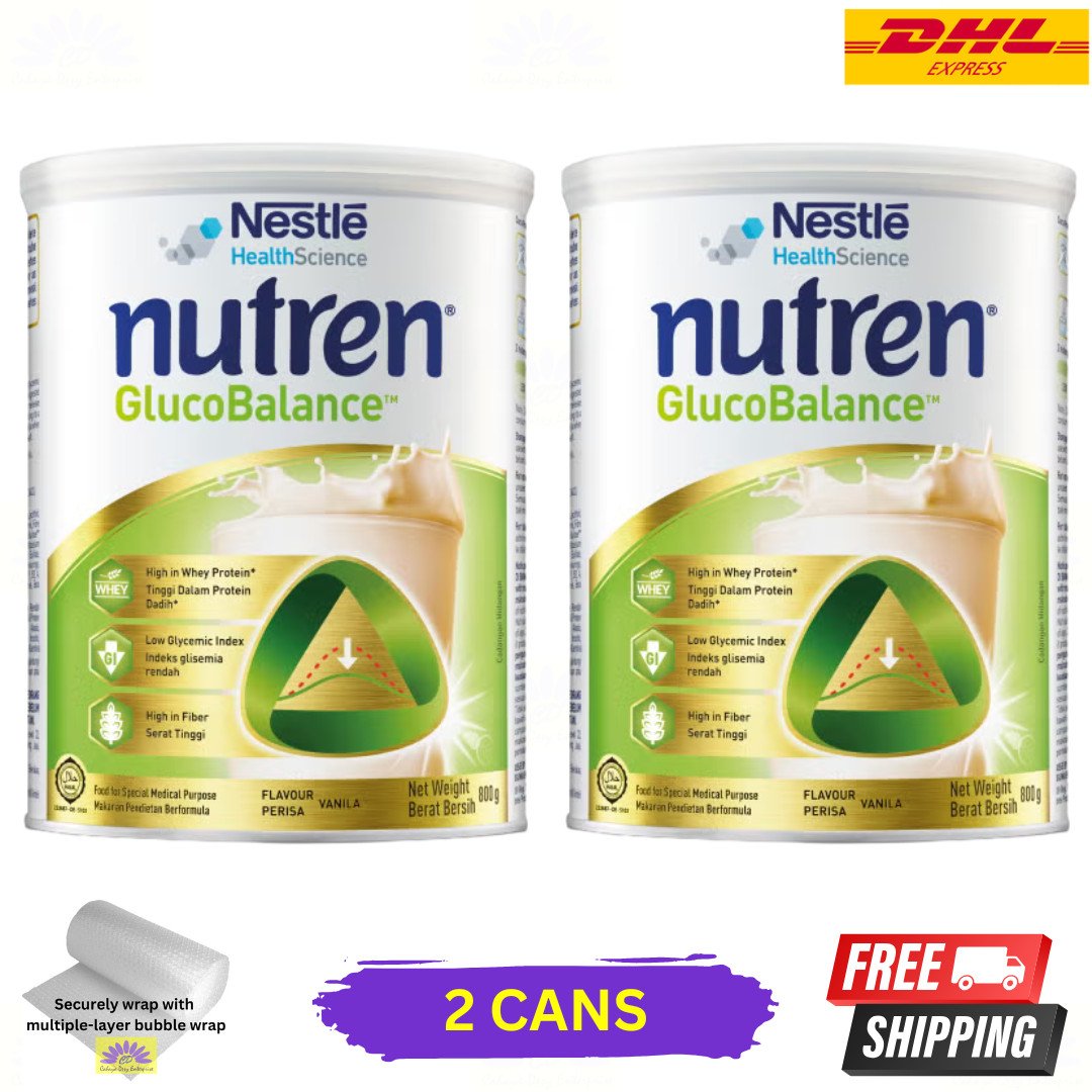 2 X Nestle Nutren GlucoBalance Vanilla 800g Diabetic Complete Nutrition ...