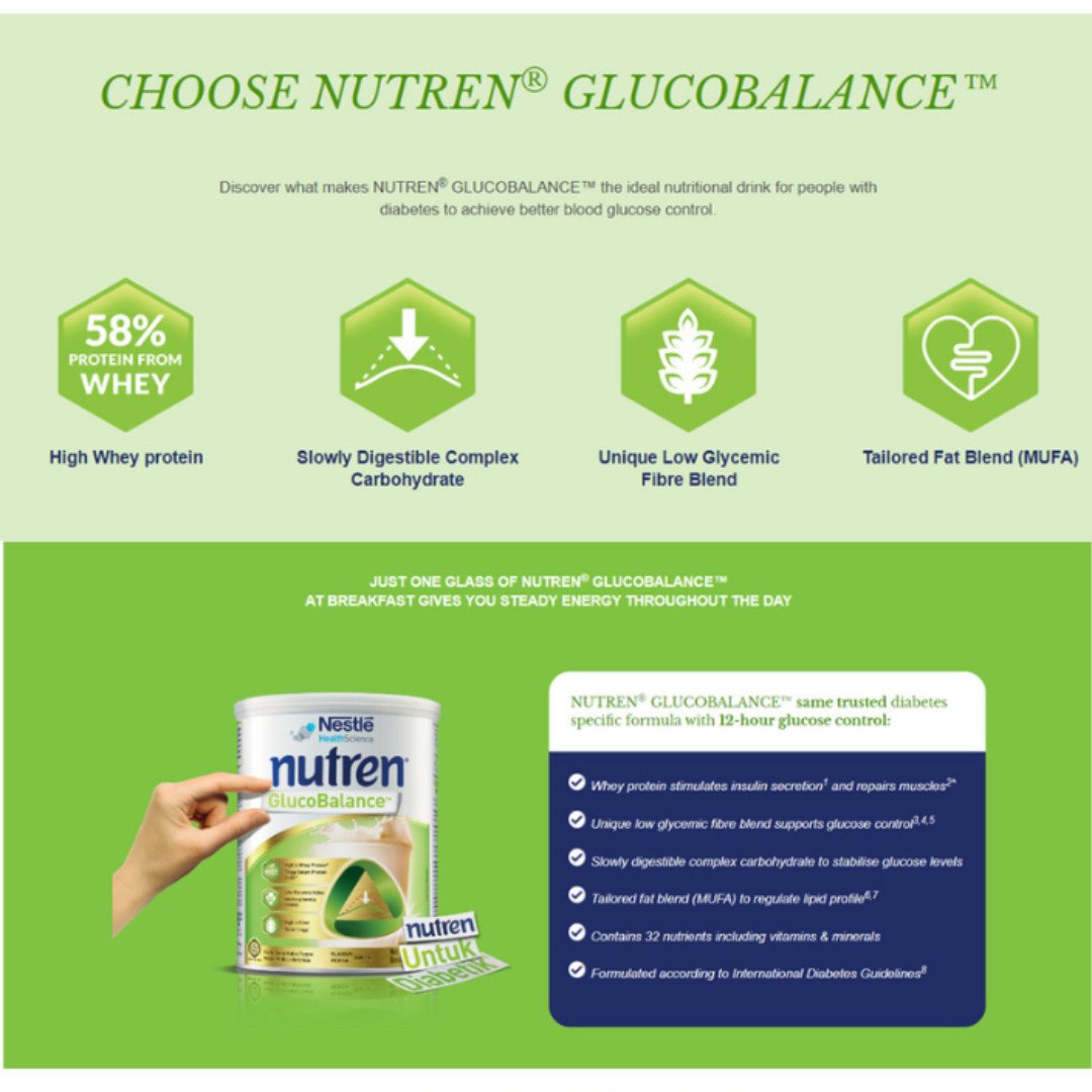 2 X Nestle Nutren GlucoBalance Vanilla 800g Diabetic Complete Nutrition ...
