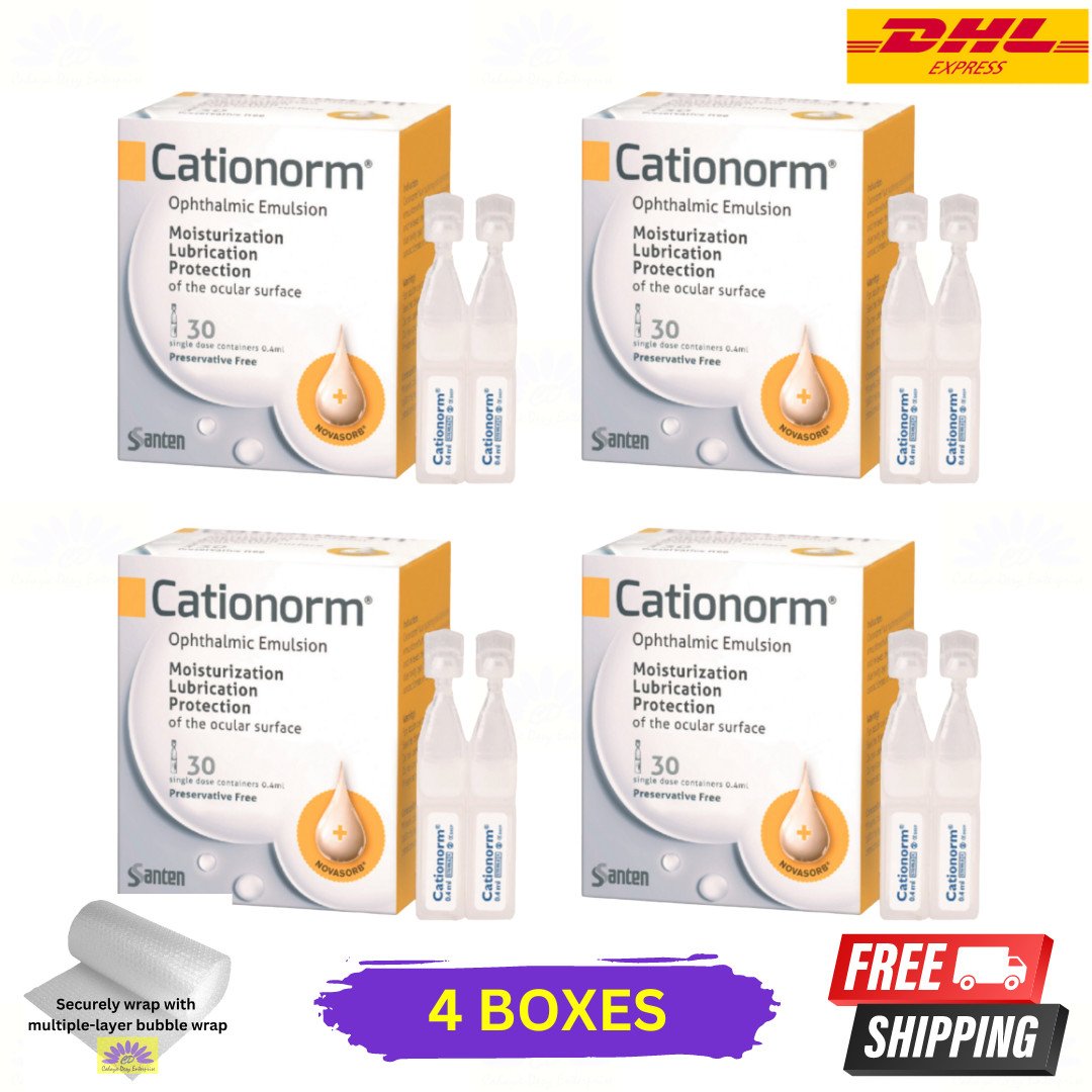 4 X Cationorm Emulsion Dry Eye Tear Drop Compatible Contact Lense 30 ...