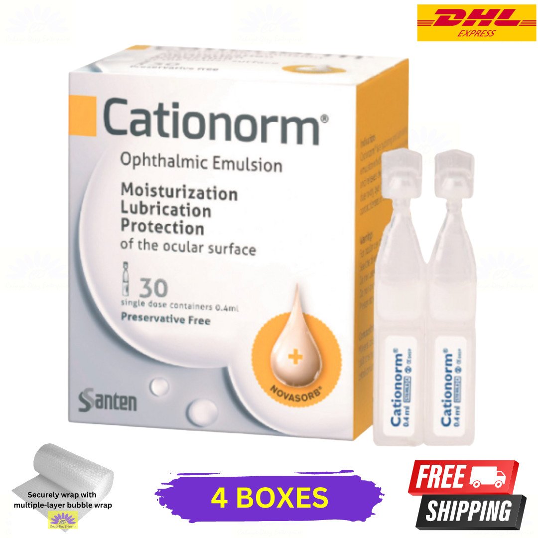 4 X Cationorm Emulsion Dry Eye Tear Drop Compatible Contact Lense 30 ...