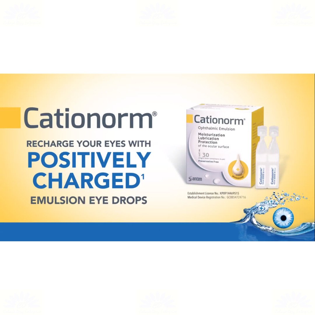 4 X Cationorm Emulsion Dry Eye Tear Drop Compatible Contact Lense 30 ...