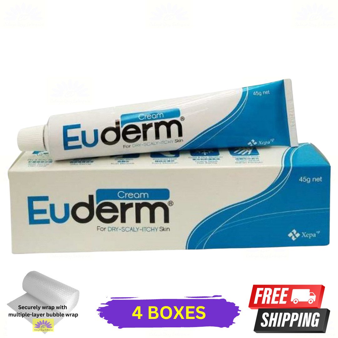 4 X Euderm Cream 45g Relieves Dry Scaly Itchy Irritated Skin & Cracked Heel