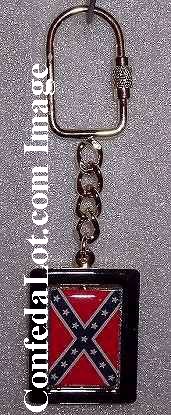 Fine Confederate Rotating Flag Gold Trim Key Chain NEW