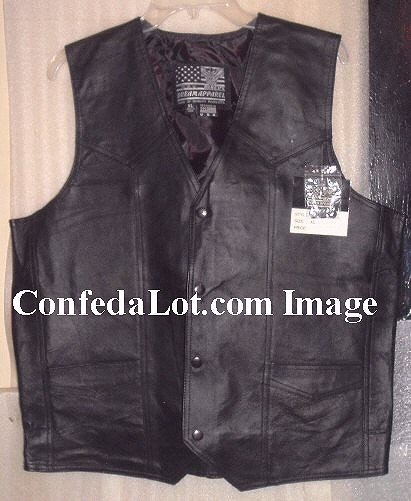 Large WHOLESALE Confederate Flag Leather Vest SIZE LARGE NEW