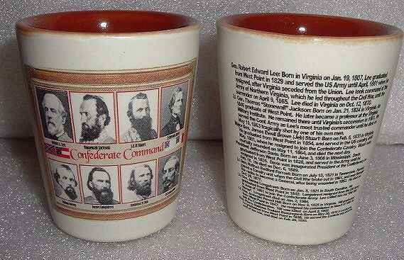 2 Civil War Confederate Commanders Shot Glasses High End Quality ...