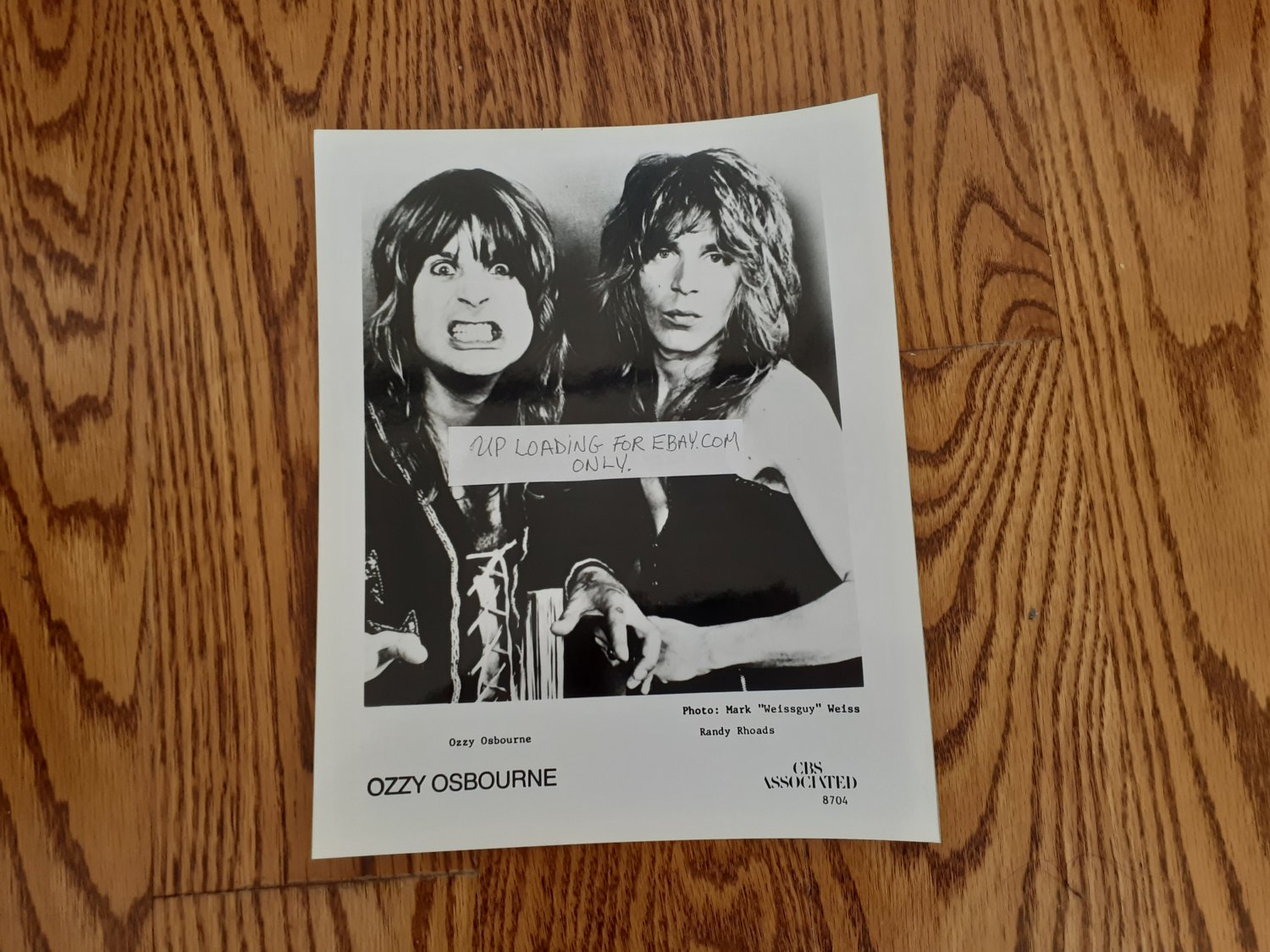 OZZY OSBOURNE AND RANDY RHOADS PROMO BLACK AND WHITE 8 X 10 INCHES ...