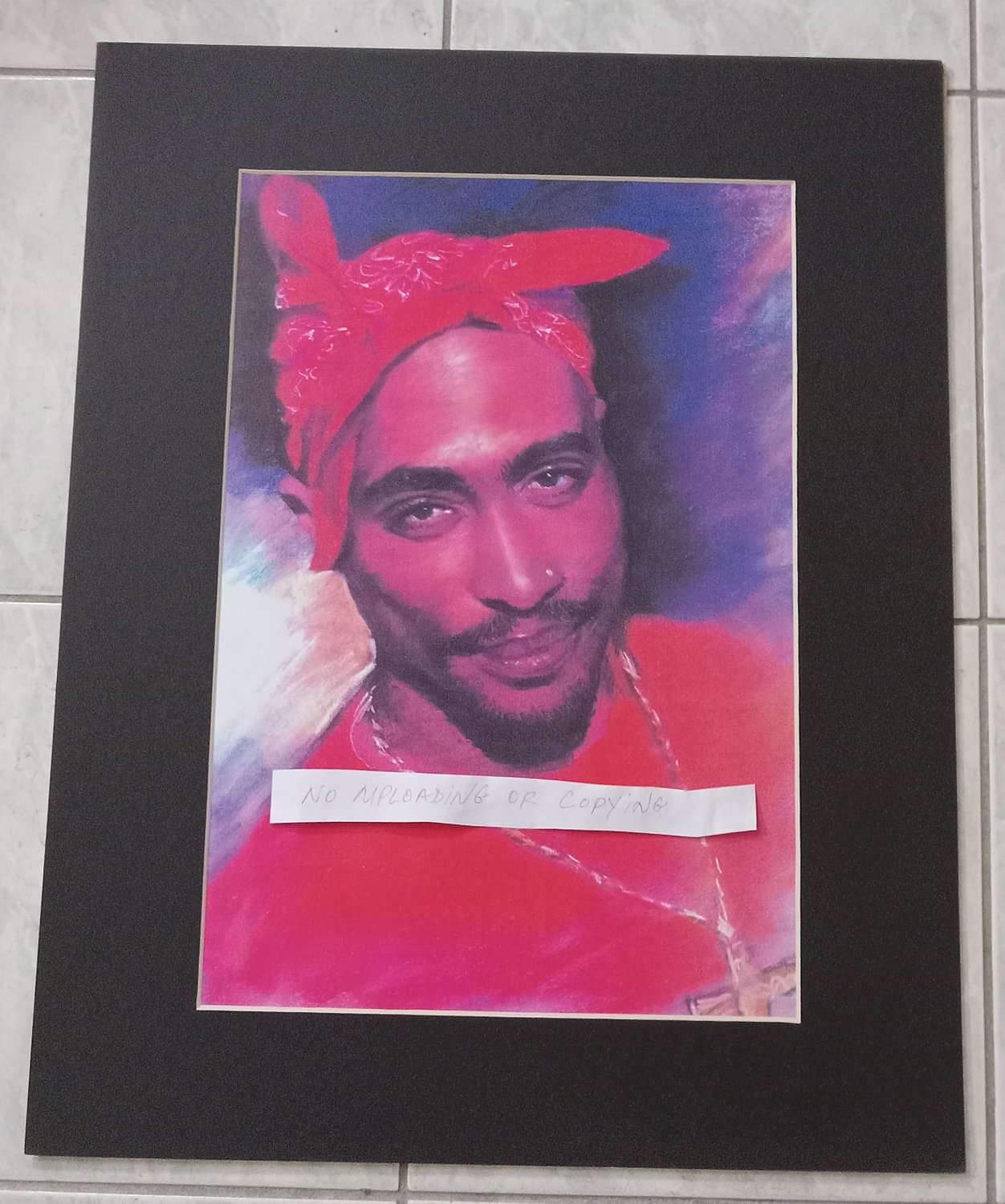 TUPAC SHAKUR PROFESSIONAL COLOR DRAWING WITH FRAME 16 X 20 INCHES ...