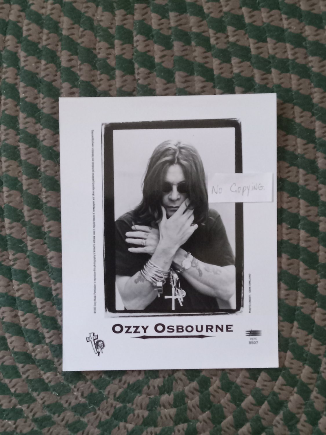 OZZY OSBOURNE PROMO WITH HIS HAND ON HIS CHIN BLACK AND WHITE 8 X 10 ...