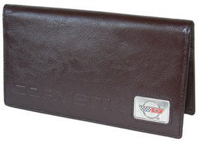 Corvette C4 Checkbook Cover - Brown Leather