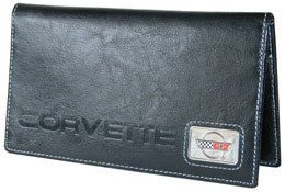 Corvette C4 Checkbook Cover - Black Leather