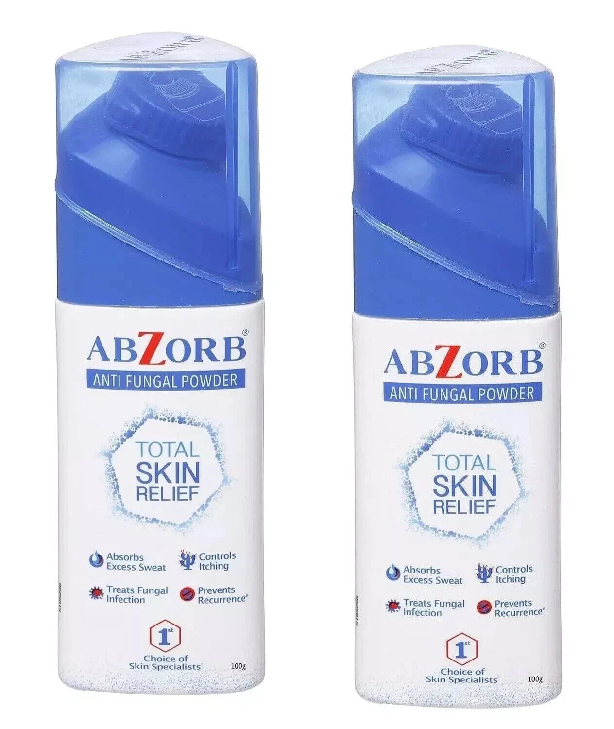 Abzorb Antifungal Dusting Powder Skin Irritation, Redness, Itching 100g X 2
