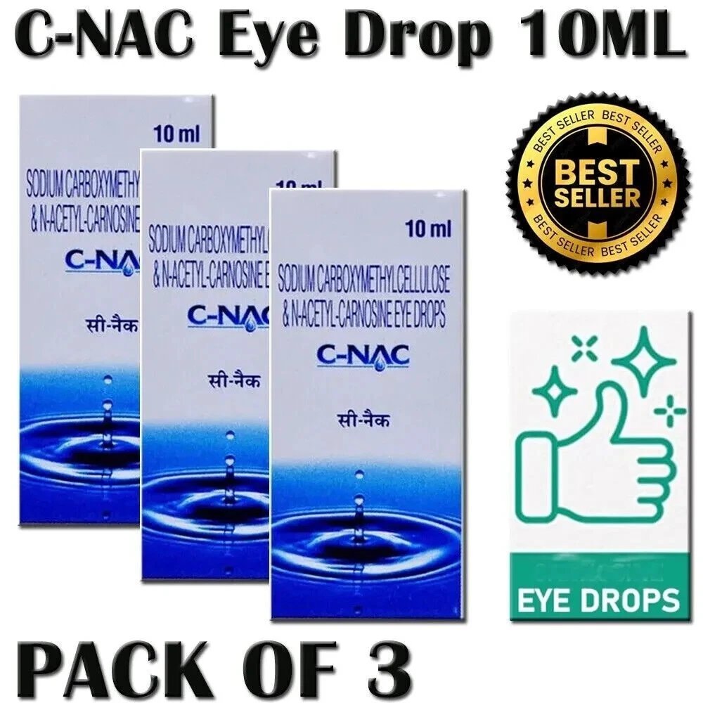 Herbal C-NAC Eye Drops, N-Acetyl-Carnosine Eye Drops- 10 ml Pack Of 3 ...