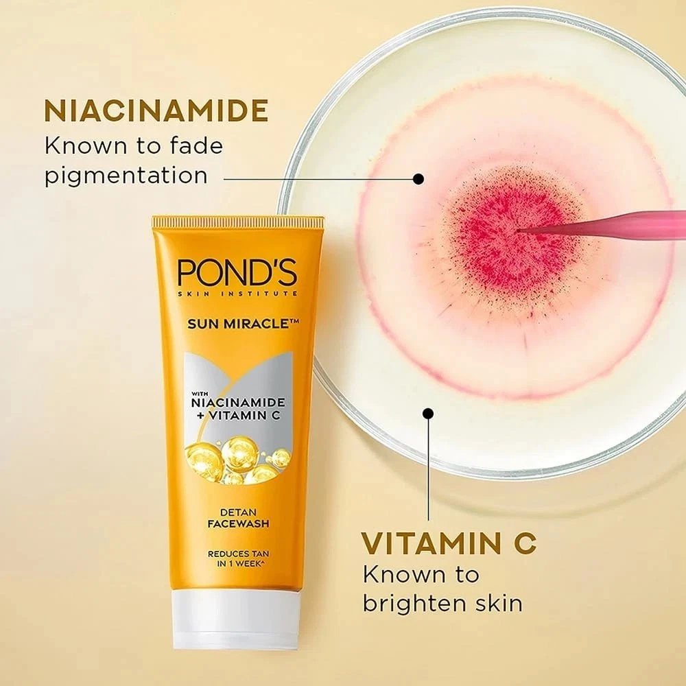 POND'S Detan Face Wash 100g | Tan Removal | Vit C + Niacinamide | Free ...