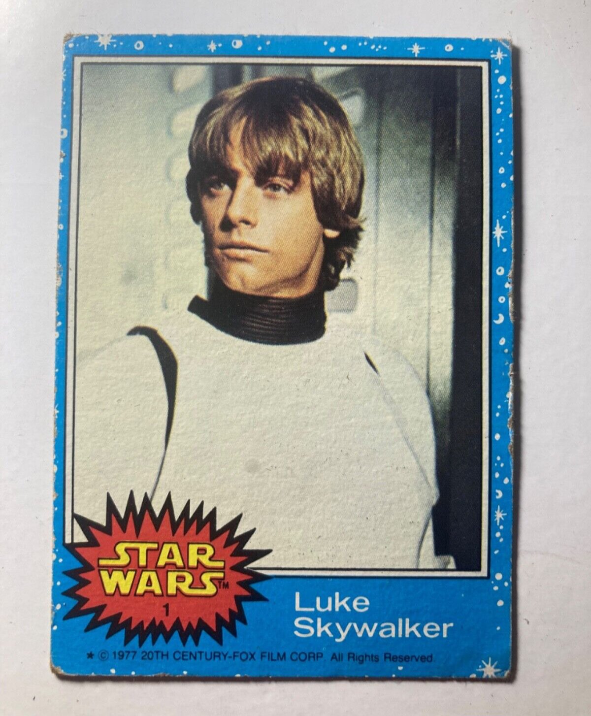 1977 topps luke skywalker card #1 from the blue series