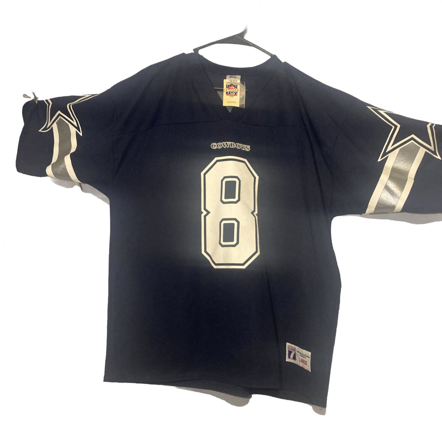 VTG 90s Logo 7 Troy Aikman #8 Dallas Cowboys NFL Jersey Men’s Size L ...