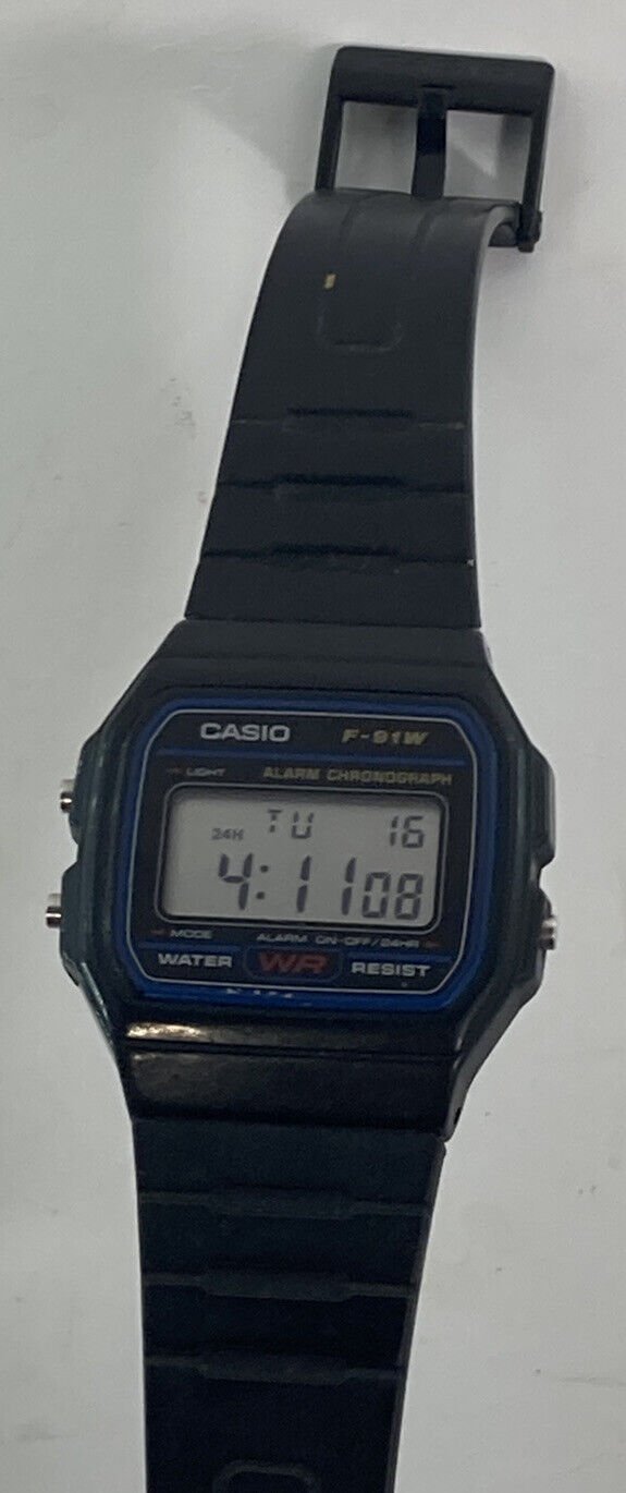 VINTAGE CASIO F-91W MODEL 593 ALARM CHRONOGHRAPH A4