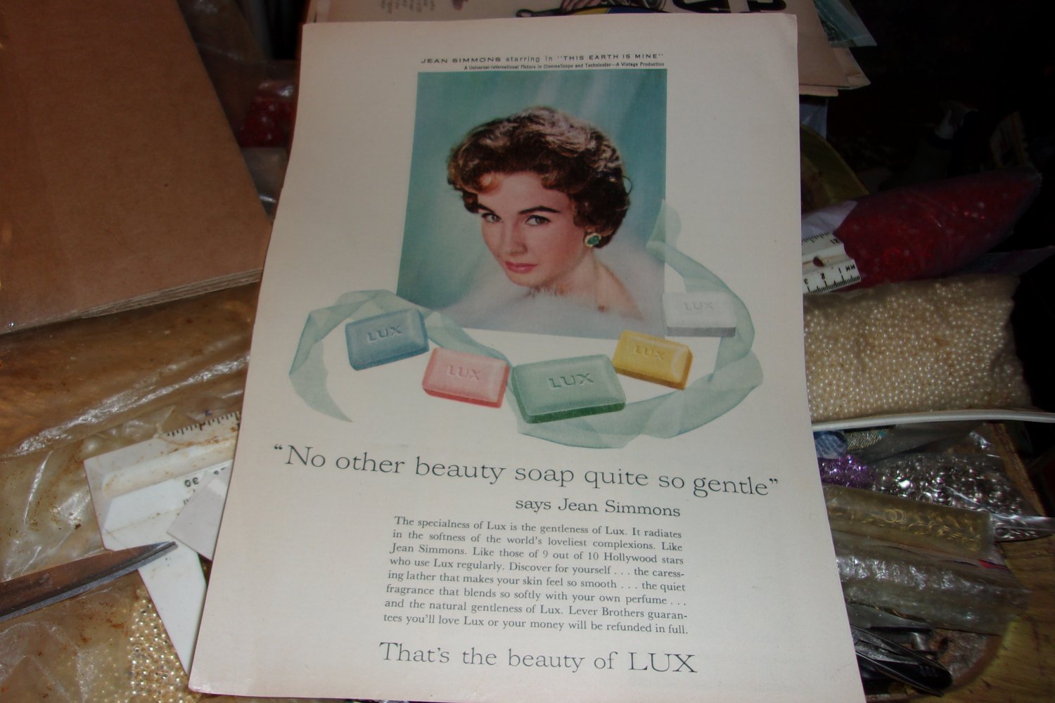 vintage color advertisement for Lux soap with Jean Simmons from an old ...