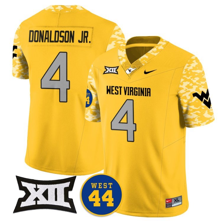 CJ Donaldson Jr Jersey #4 West Virginia Mountaineers 2024 Vapor Limited ...