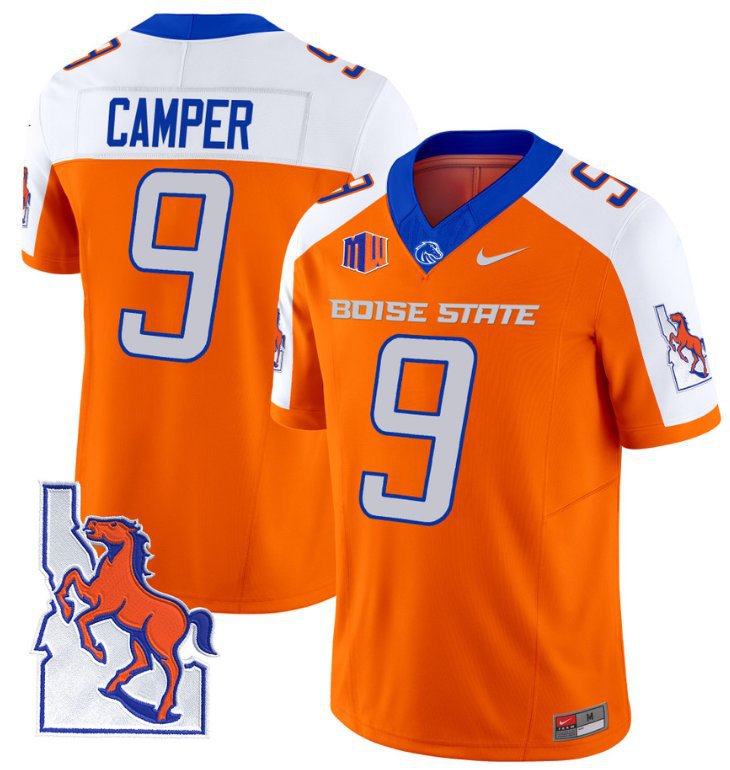 Cameron Camper Jersey #9 Boise State Broncos 2024 Map Patch Vapor ...