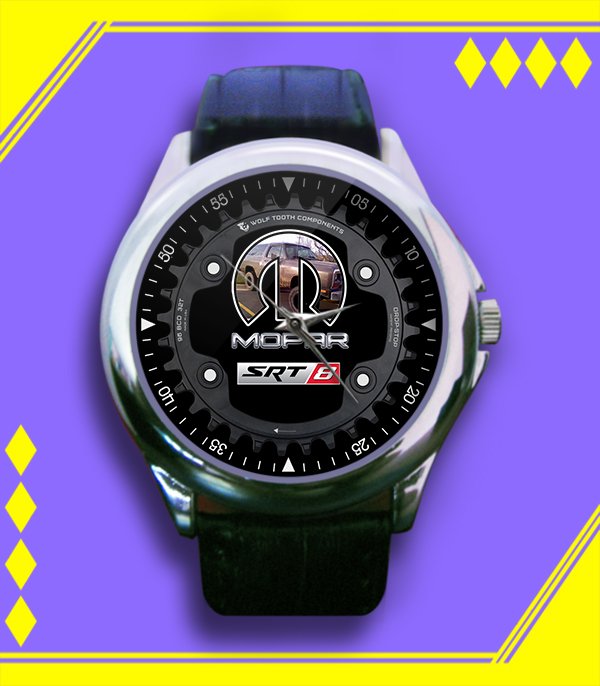 Brand New Dodge Challenger SRT8 Mopar Logo Custom Leather Watch