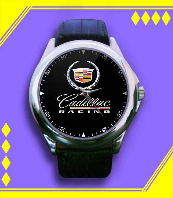 Brand New Cadillac History Theme Logo Racing Custom Leather Watch