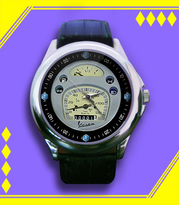 Brand New Vespa Piaggio Speedometer Custom Leather Watch