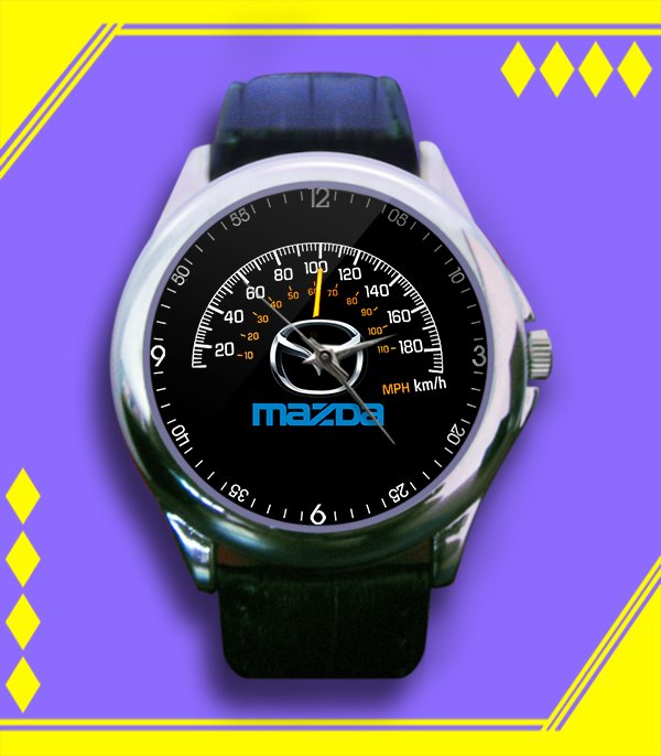 Brand New Mazda Logo on Speedometer Custom Leather Watch