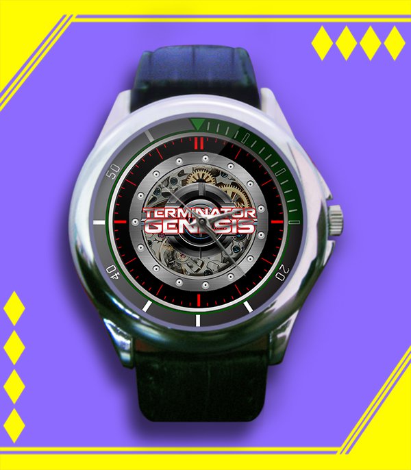 Brand New New Terminator Genisys Logo Custom Leather Watch