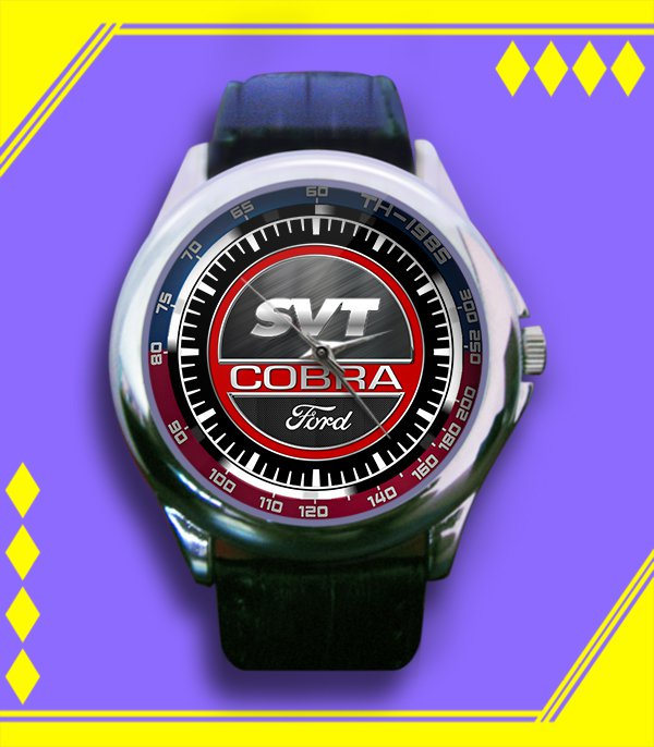 Brand New SVT Cobra Car Logo Custom Leather Watch