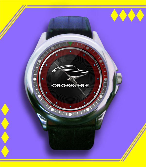 Brand New Logo Chrysler Crossfire Custom Leather Watch