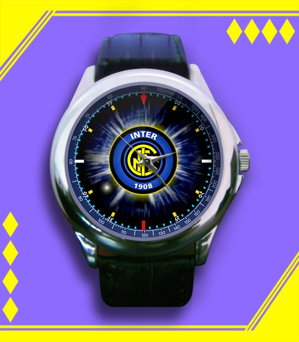 Brand New Inter Milan FC Logo Custom Leather Watch