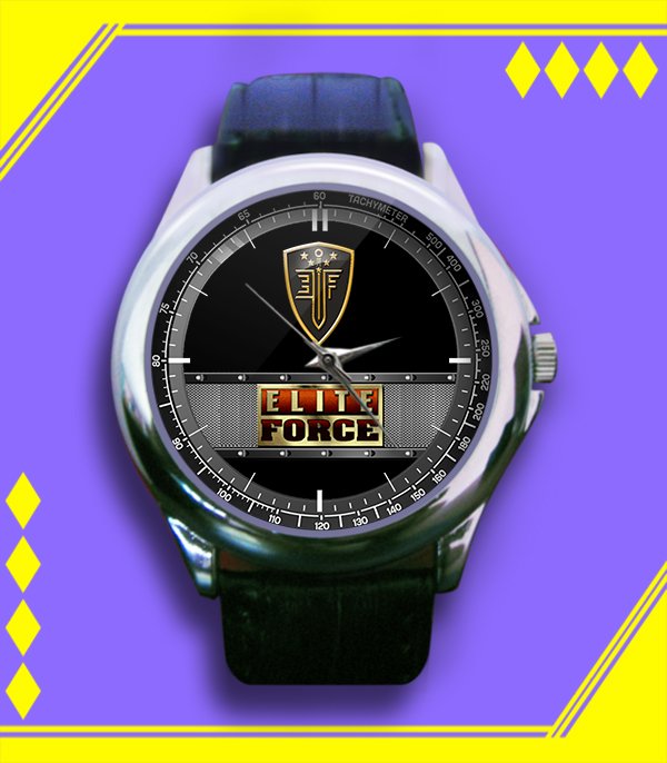 Brand New Elite Force Airsoft Logo Custom Leather Watch