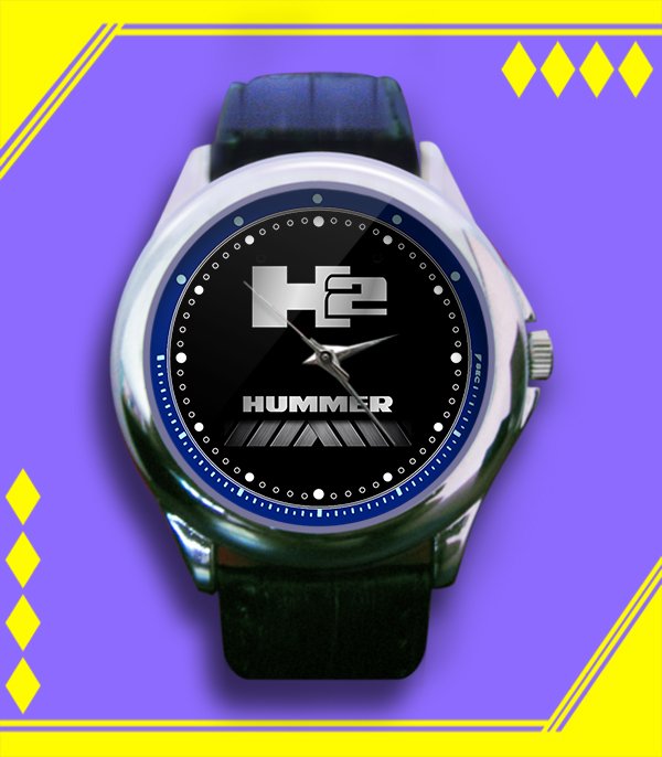 Brand New H2 Hummer Trucks Logo Custom Leather Watch