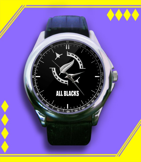 Brand New Rugby Logo New Zealand All Blacks Logo Custom Leather Watch