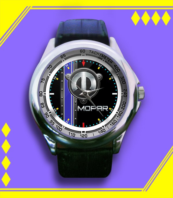 Brand New Mopar Motor Parts Logo Custom Leather Watch
