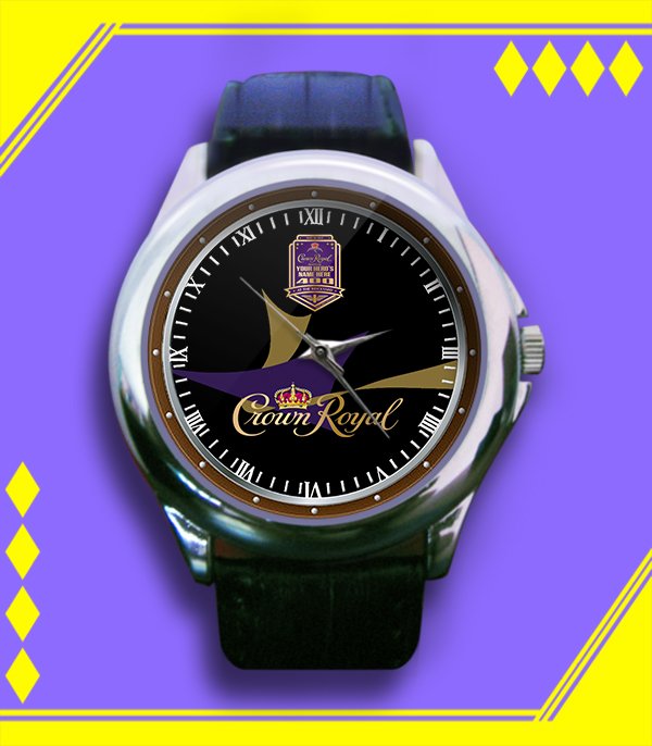 Brand New Crown Royal Logo Custom Leather Watch