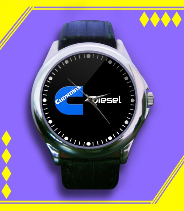 Brand New Cummins Diesel Generator Engine Logo Custom Leather Watch