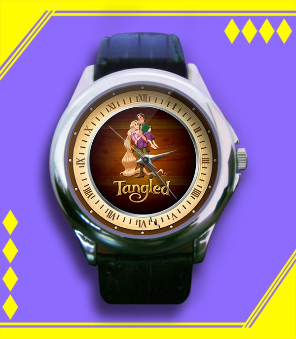 Brand New Tangled Disney Movie Logo Custom Leather Watch