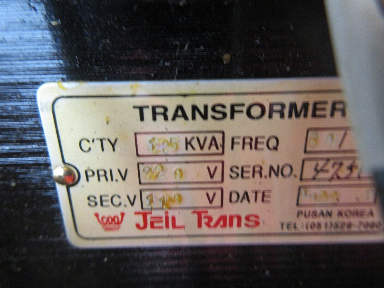 JEIL TRANS TRANSFORMER 125 KVA HWACHEON SIRIUS-2 CNC VERTICAL MILL