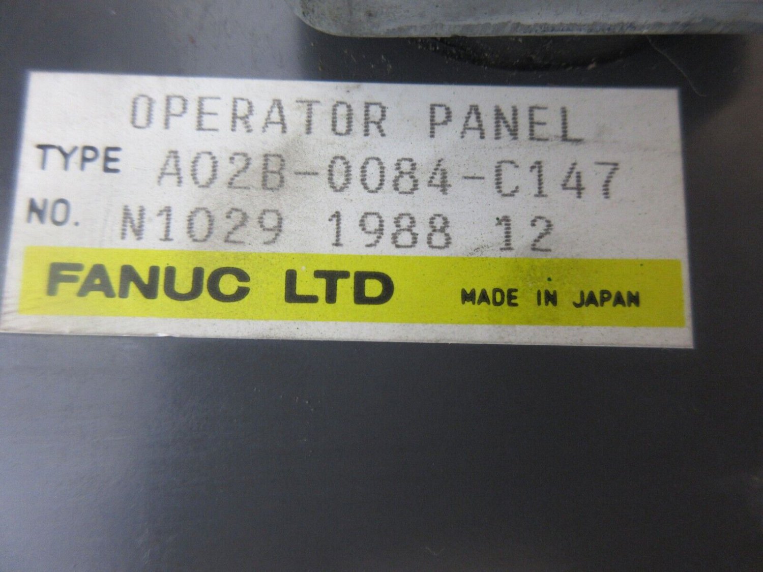 FANUC A98L-0001-0524#A PANEL A02B-0084-C147 N86D-3118-R001 A86L-0001-0126