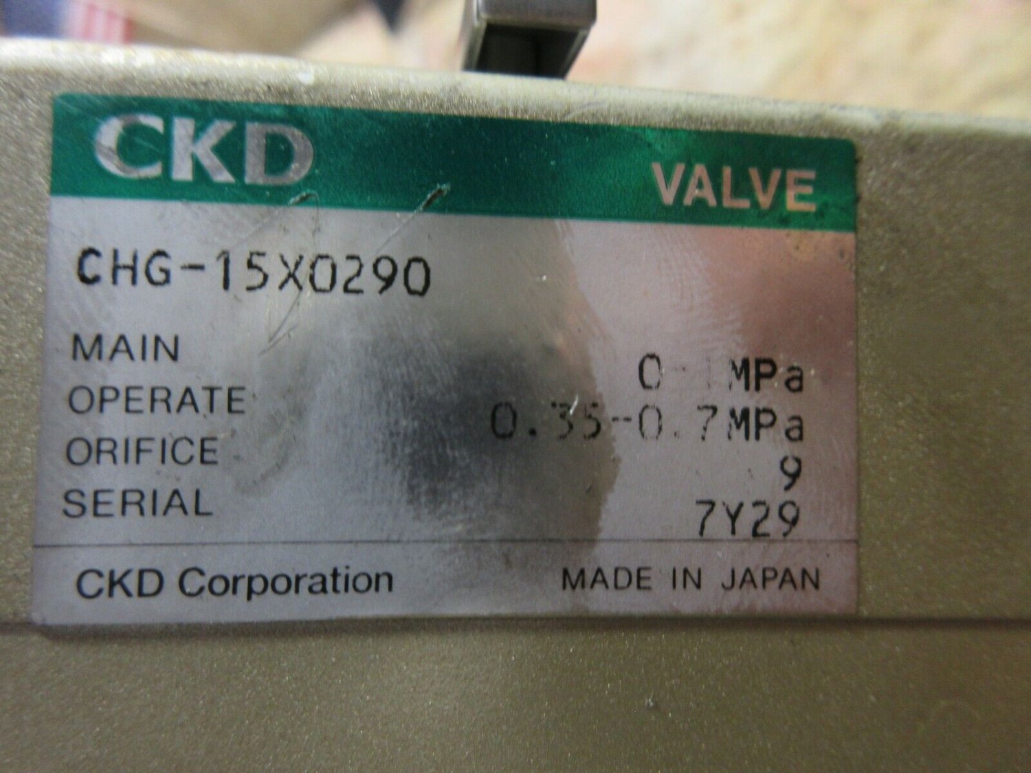 CKD VALVE UNIT CHG-15X0290 7Y29 MORI SEIKI SH500 LOT OF 3 PIECES