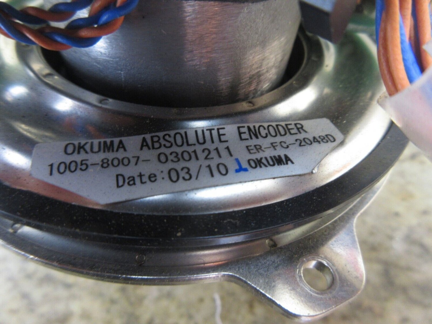 OKUMA ABSOLUTE ENCODER 1005-8007-0301211 ER-FC-2048D 03/10 E4809-820 ...
