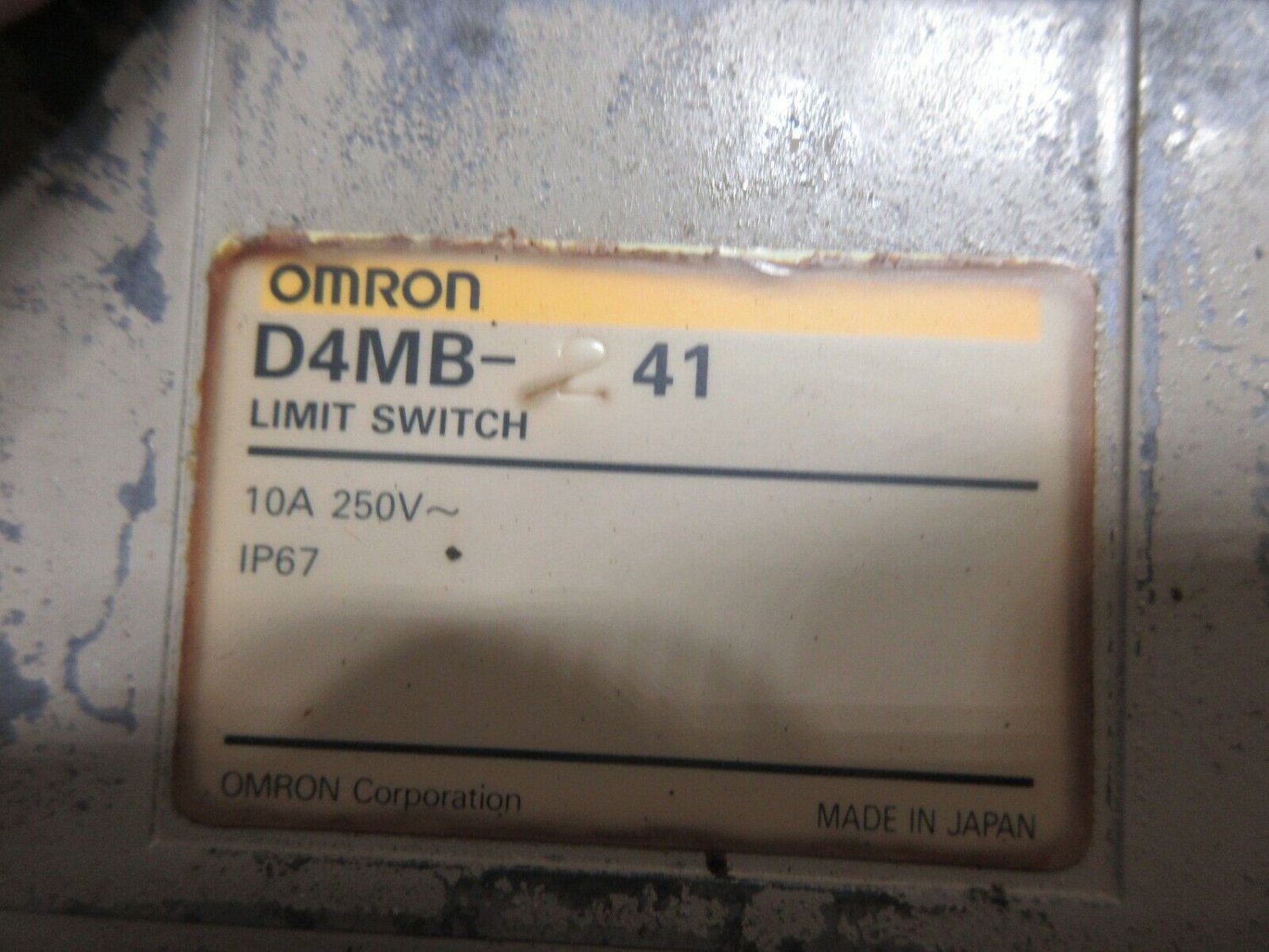 OMRON LIMIT SWITCH D4MB-241 10A 250V IP67 NAKAMURA TMC-2 CNC LATHE EACH 1