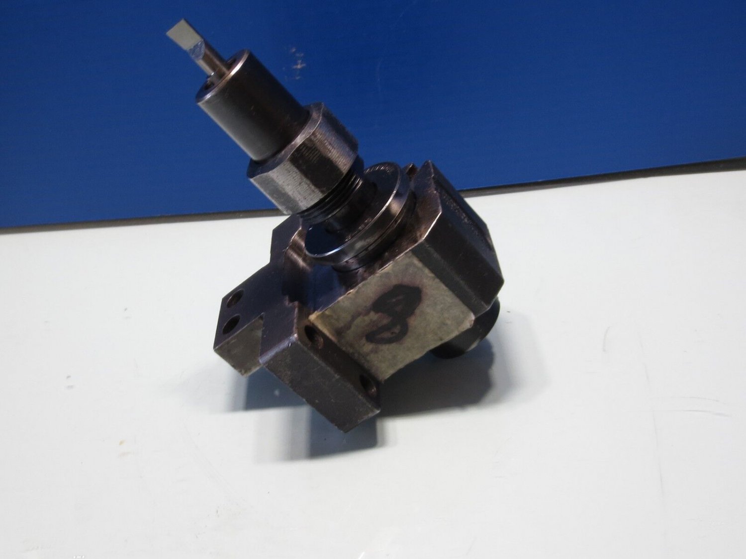 HARDINGE LATHE SUPER SLANT SB-2H TURRET TOOL BLOCK W/ DRILL BIT SB-2