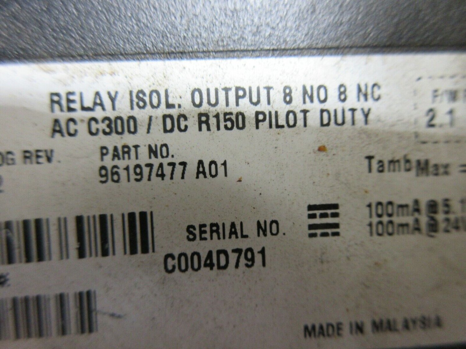 ALLEN BRADLEY ISOL OUTPUT DEVICE 8 NO 8 NC AC C300 DC R150 1756-0X8I A 0X81