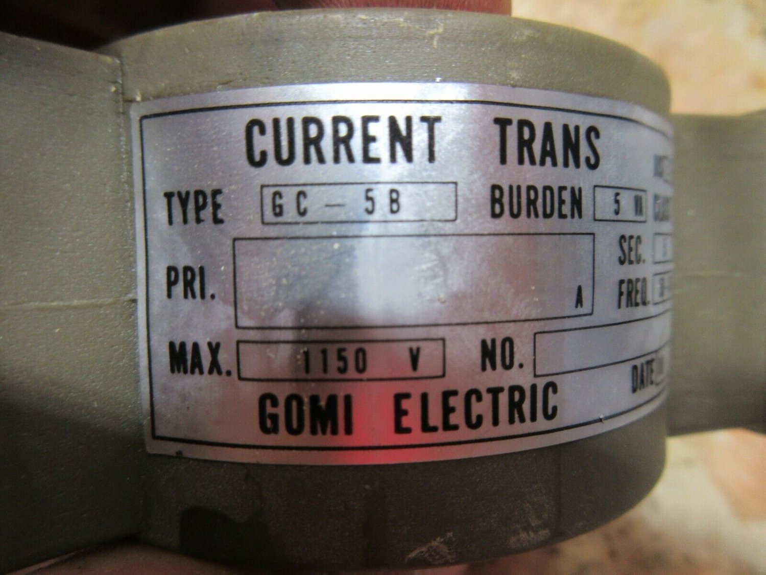 GOMI ELECTRIC CURRENT TRANS GC-5B WARRANTY