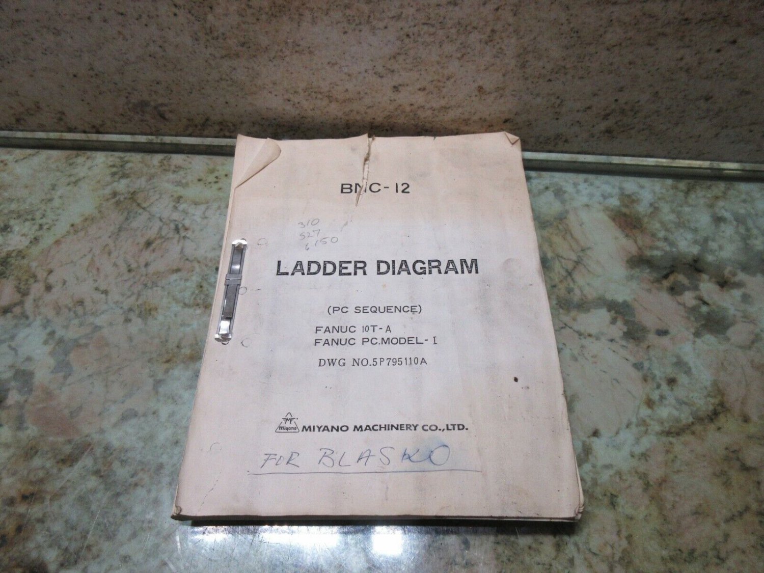 MIYANO BNC-12 CNC LATHE LADDER DIAGRAM FANUC 10T-A 5P795110A