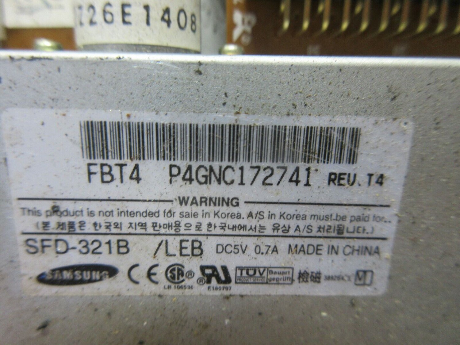 MITSUBISHI DWC EDM SAMSUNG CNC FLOPPY DISK DRIVE FBT4 P4GNC172741 SFD ...