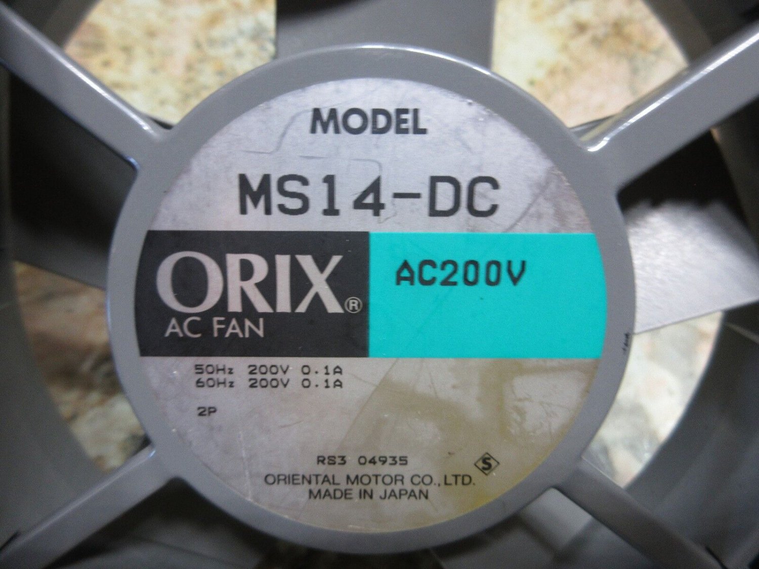 ORIX FAN UNIT MS14-DC AC200V RS3 04935 CNC EACH 1 KITAMURA MY CENTER 1